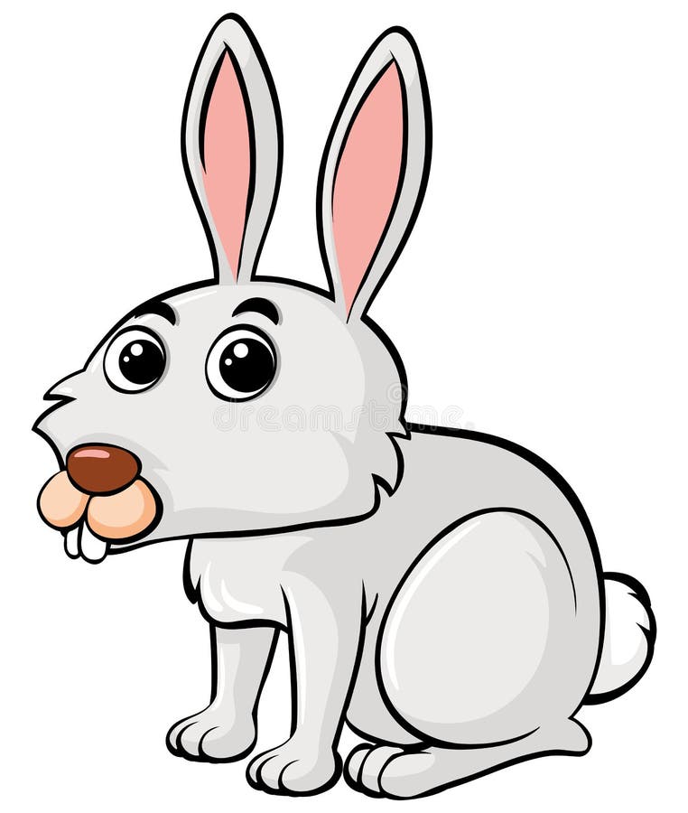 White Rabbit Cartoon Isolated on Transparent Background Stock Vector ...