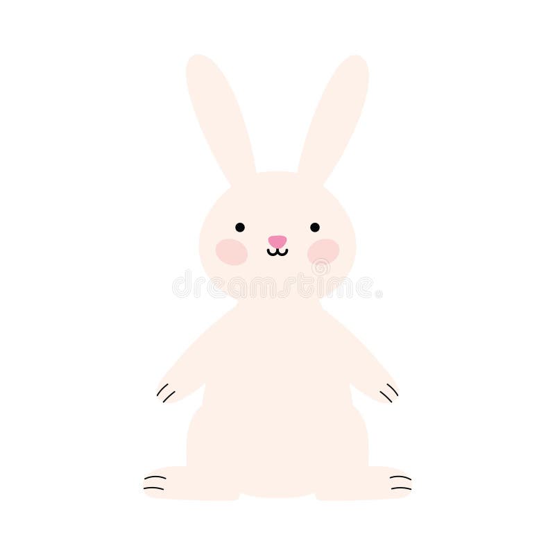 Cute rabbit white front stock vector. Illustration of animal - 273099993