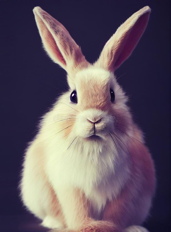 Cute Rabbit, White and Pink Wool Color Stock Illustration ...