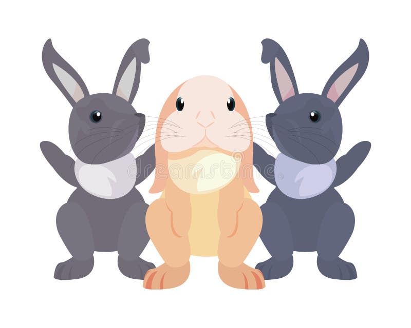 Cartoon Rabbits on Wood House Stock Vector - Illustration of rabbit ...