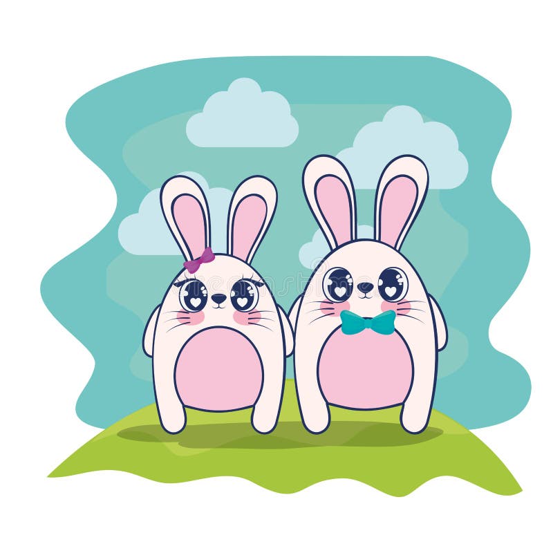 Cute Rabbits Lover Stock Illustrations – 116 Cute Rabbits Lover Stock ...