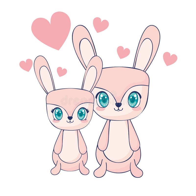 Cute Rabbits Lover Stock Illustrations – 116 Cute Rabbits Lover Stock ...