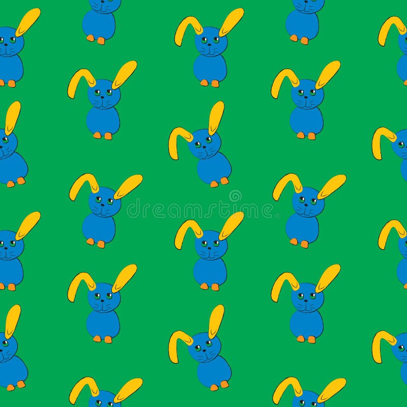 Rabbits Seamless Pattern, Border, Frame. Design for Banner, Greeting ...