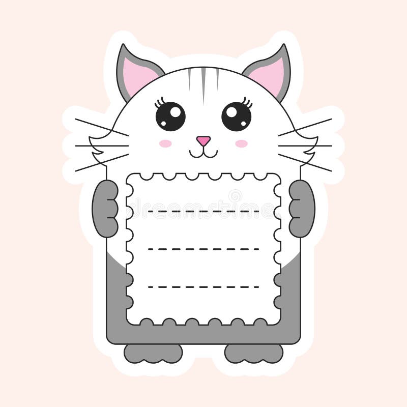 Cute Raccoon Cartoon Frame or Notebook Label Over Peach Stock ...