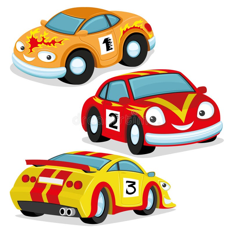 Cute racing cars. stock vector. Illustration of colored - 76608843