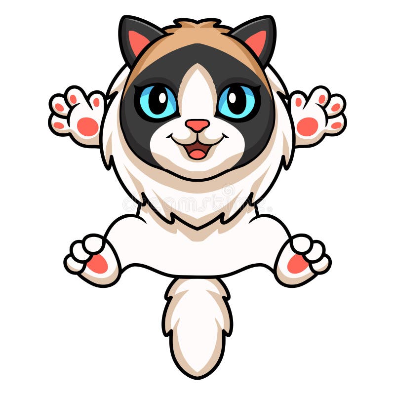 Cute rag doll cat cartoon stock vector. Illustration of cheerful ...