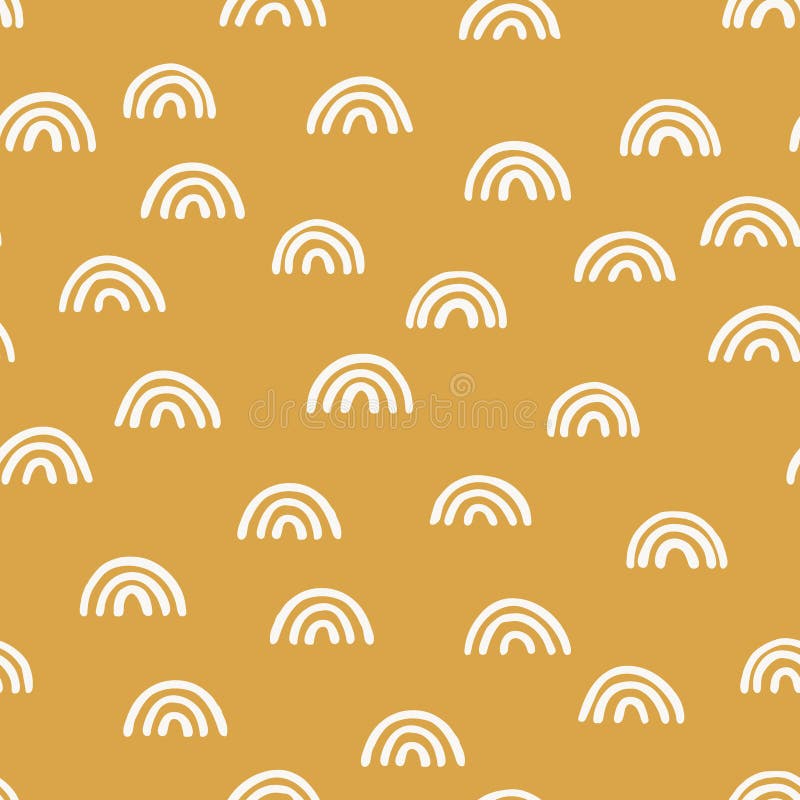 Cute Rainbow Yellow Background Stock Vector - Illustration of decor ...