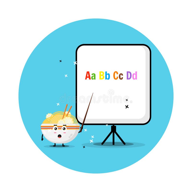 Cute Ramen Mascot Explains the Alphabet Stock Vector - Illustration of ...