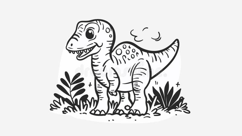 Cute Raptor Dinosaur Vector Illustration for Creative Projects Stock ...