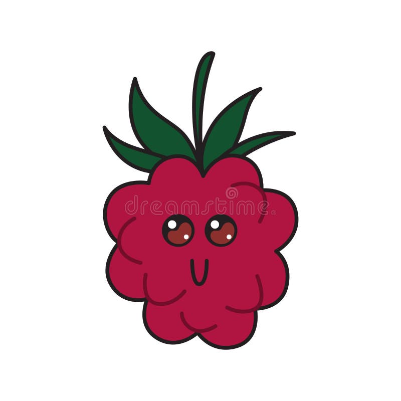 Cute Raspberry Characters Set With Different Emitions Vector Il Stock ...