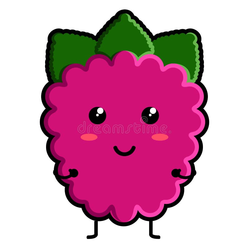 Cute raspberry emoticon stock vector. Illustration of happy - 117593387
