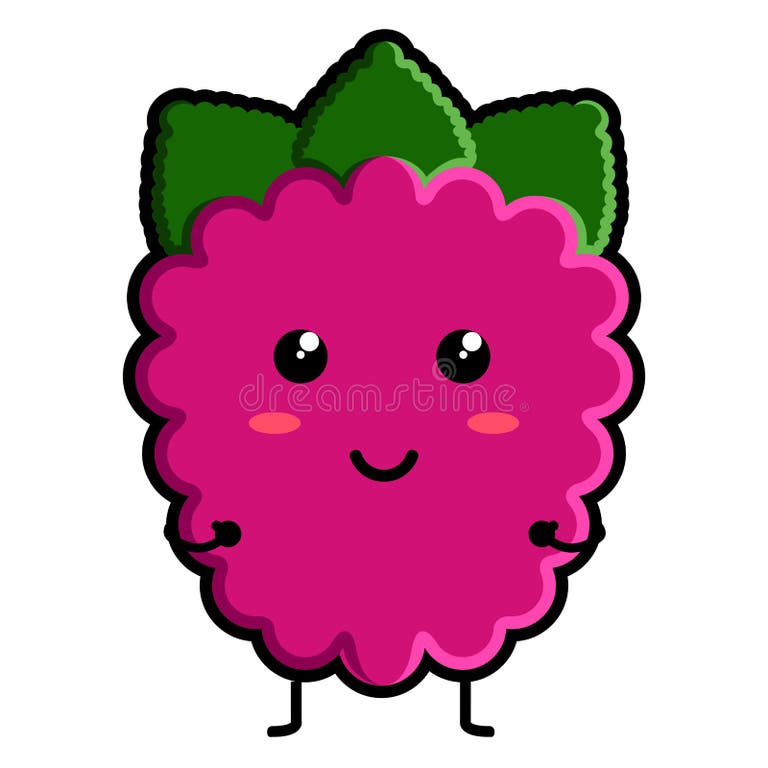 Cute raspberry emoticon stock vector. Illustration of happy - 117593387