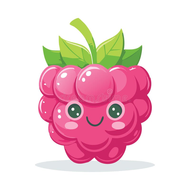 Cute Raspberry Fruit Illustration Stock Vector - Illustration of sweet ...
