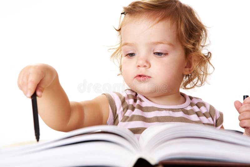 Cute reader stock photo. Image of wisdom, little, preschooler - 81603244