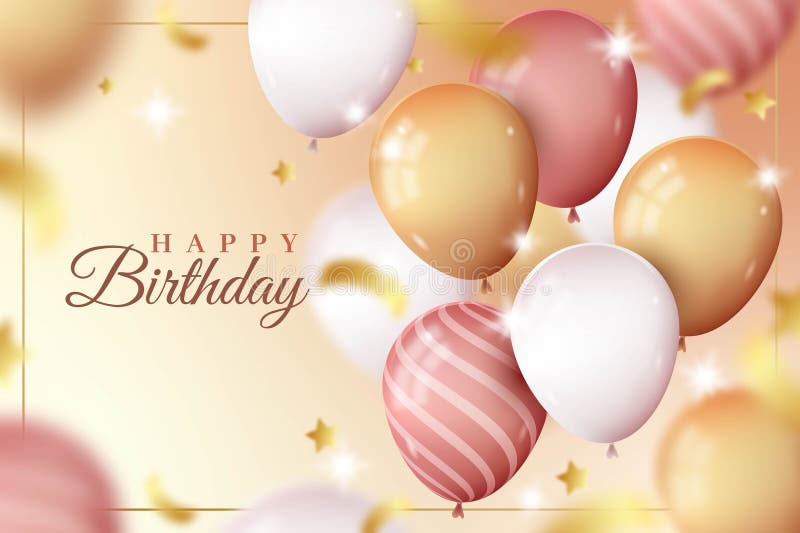 Realistic Happy Birthday Wallpaper Vector Design Illustration Stock ...