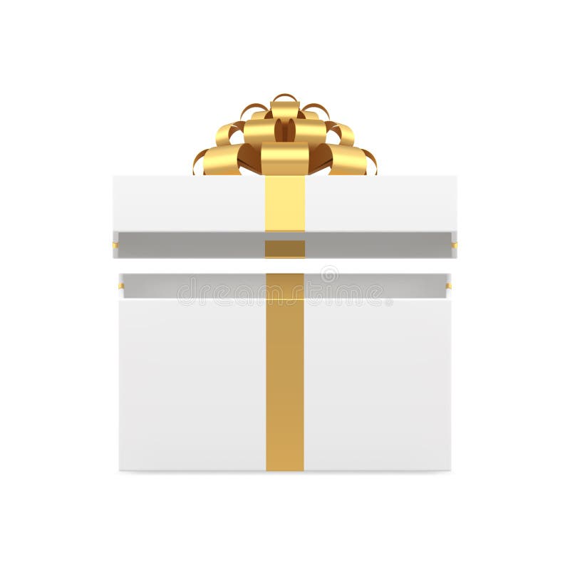 Cute Realistic Rectangle Wrapped White Gift Box with Open Cap Unpacking ...