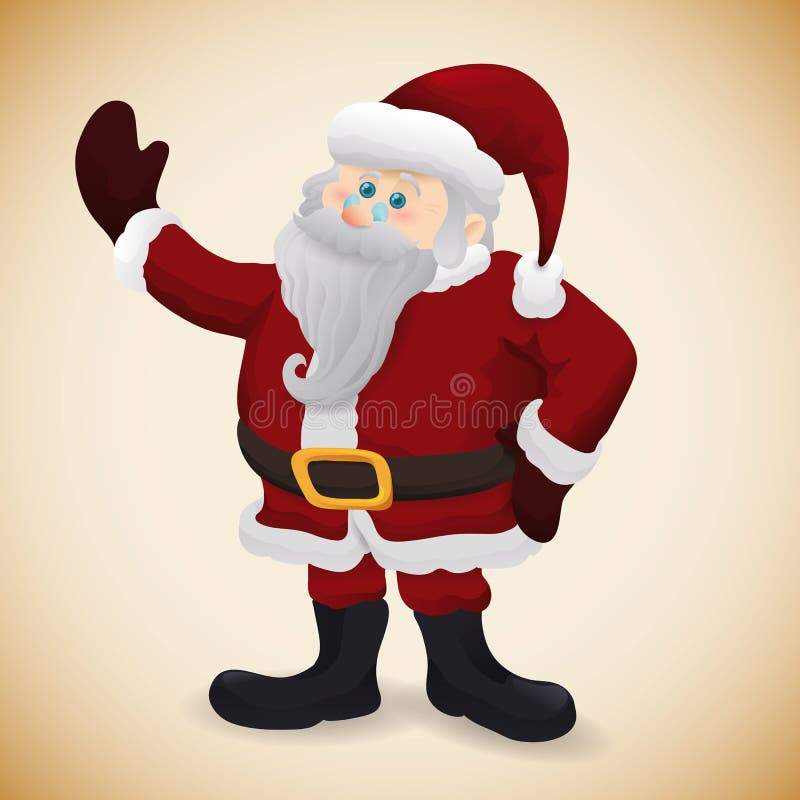 Cute Realistic Santa , Vector Illustration Stock Vector - Illustration ...