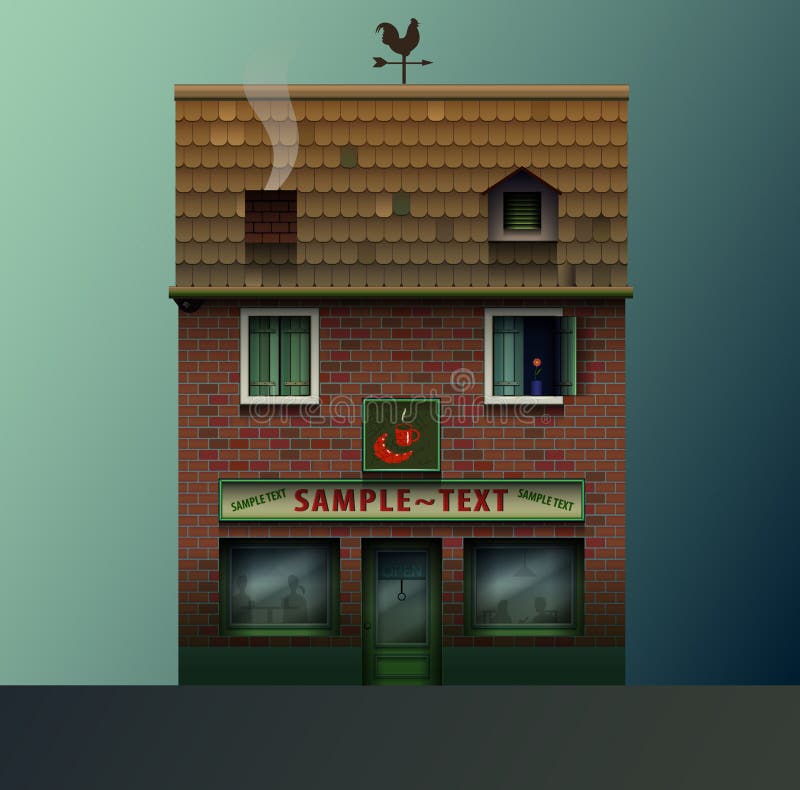 Cute Realistic Shop or Cafe Stock Vector - Illustration of design ...