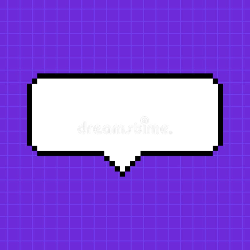 Cute Rectangular Frame in the Shape of a Pixel Dialog Box on a Purple ...