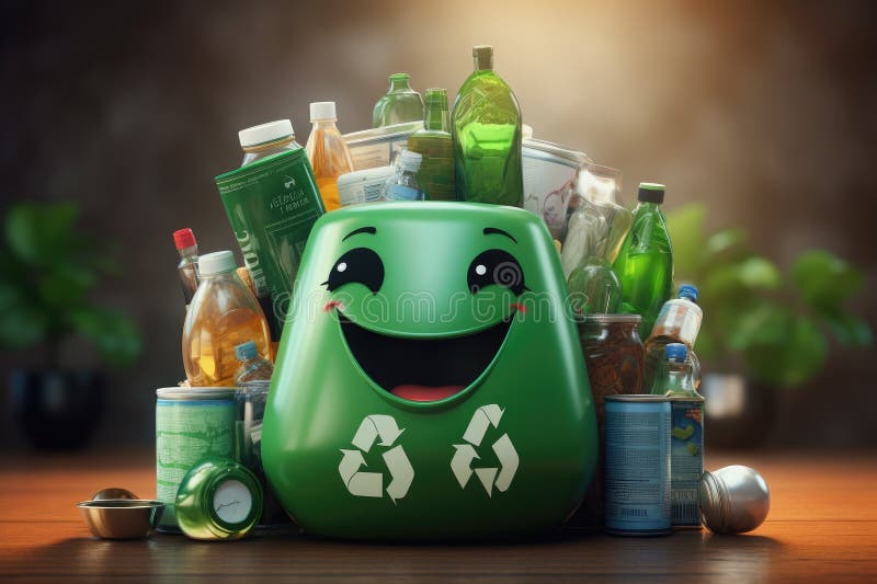 Cute Recycle Character. Global Sustainability Concept Stock ...