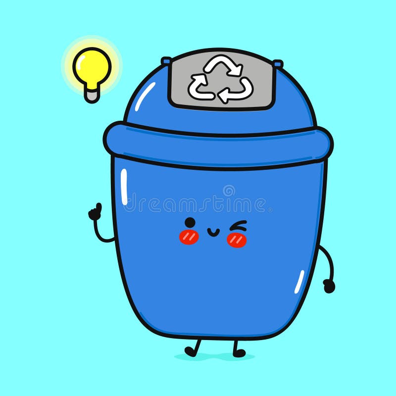 A Cute Recycling Bin Cartoon Has a Bright Idea To Sort Waste and ...