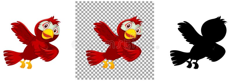 Cute Red Bird Cartoon Character Stock Vector - Illustration of animal ...