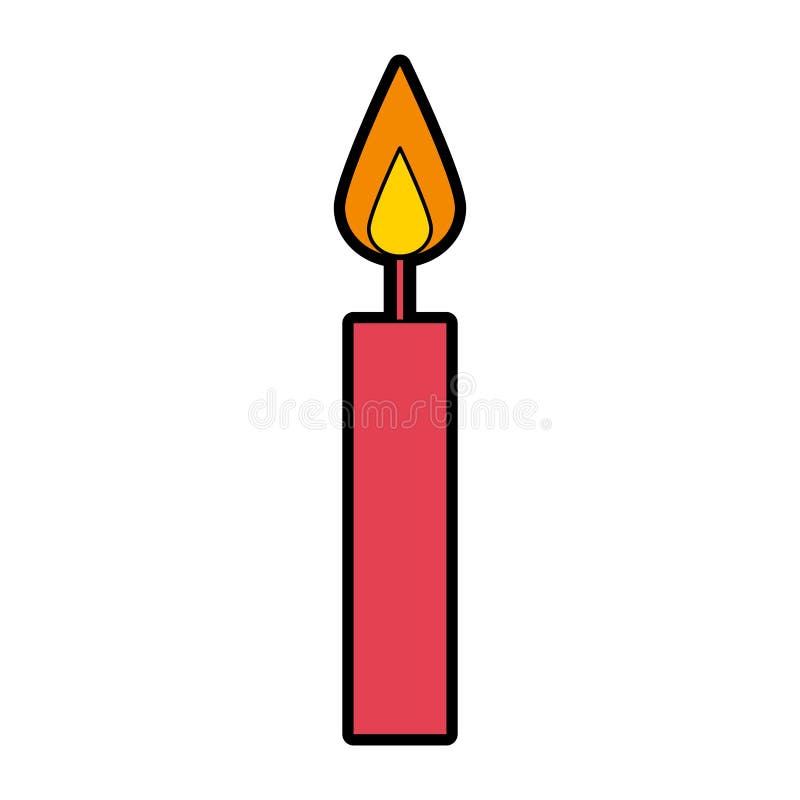 Cute Red Birthday Candle Cartoon Stock Vector - Illustration of cupcake ...
