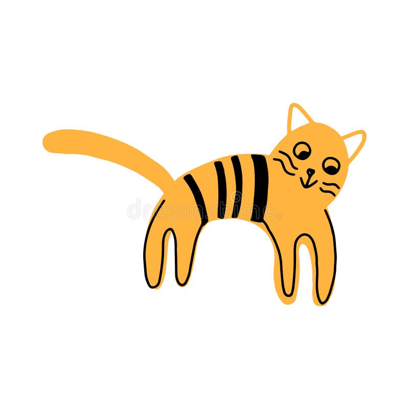 Cute Red Cat Icon. Doodle Illustration of Cute Red Cat Vector. Stock ...