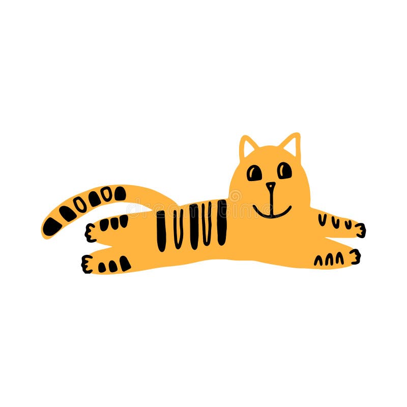 Cute Red Cat Icon. Doodle Illustration of Cute Red Cat Vector. Stock ...