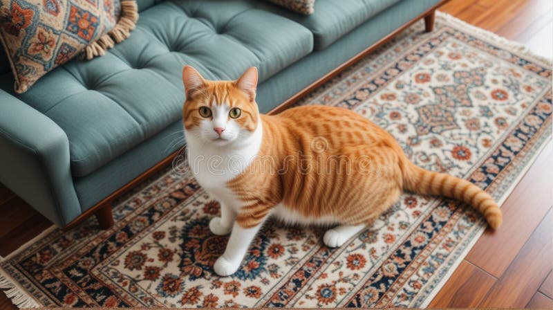 Cute Red Cat in Living Room Stock Photo - Image of animal, happy: 323886898