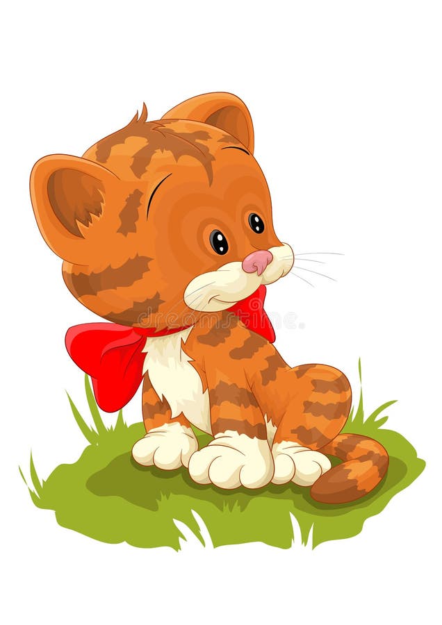 Cute red cat stock vector. Illustration of field, cartoon - 85650101