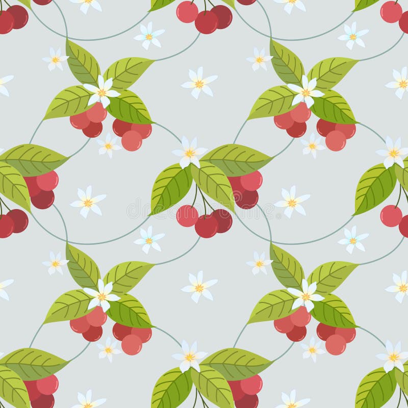 Cute Red Cherry Seamless Pattern Can Use for Fabric,textile. Stock ...