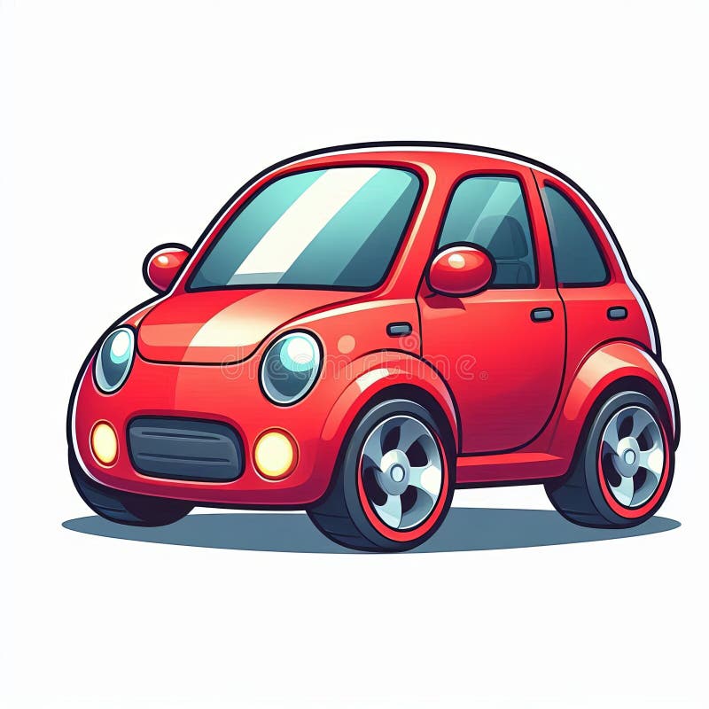 Cute Red Compact Car stock illustration. Illustration of modern - 363512859