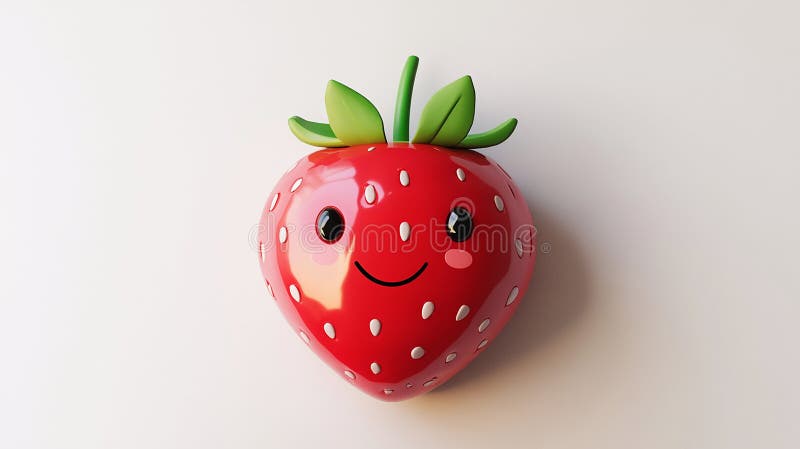 Cute Red 3d Strawberry Character Design Stock Illustration ...