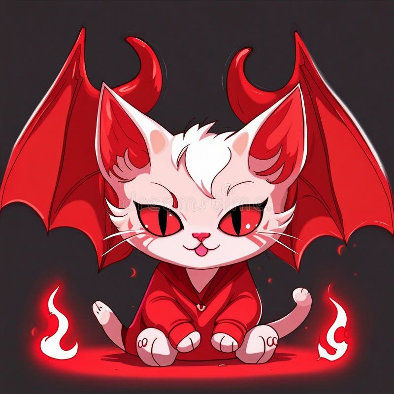 Cute little red devil stock illustration. Illustration of demon - 3398970