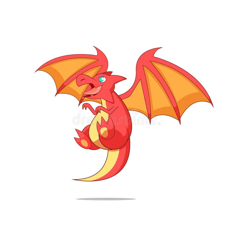 Cute Red Dragon Character Vector Design Stock Vector - Illustration of ...