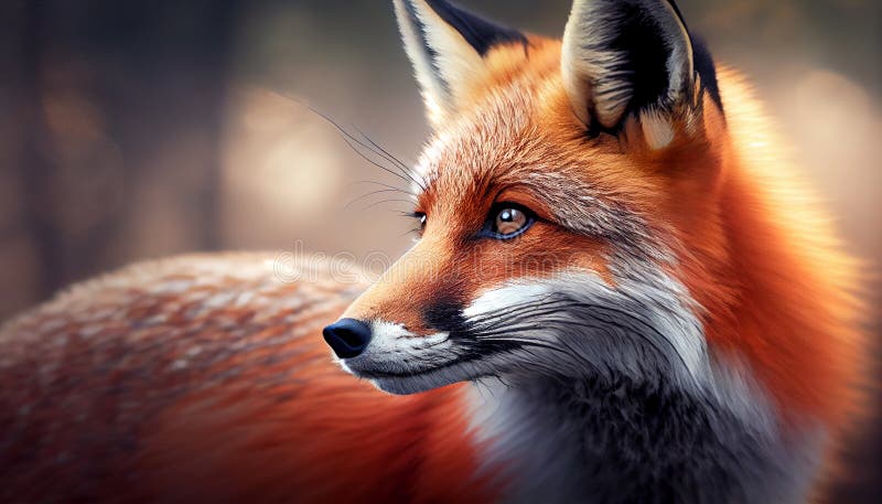 A Cute Red Fox in Nature Beauty Generated by AI Stock Illustration ...