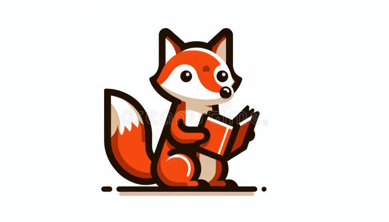 Cute Red Fox Reading a Book Pixel Art Illustration Stock Illustration ...