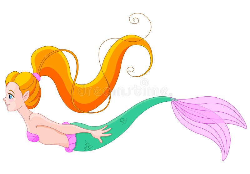 Cartoon Mermaids Swimming