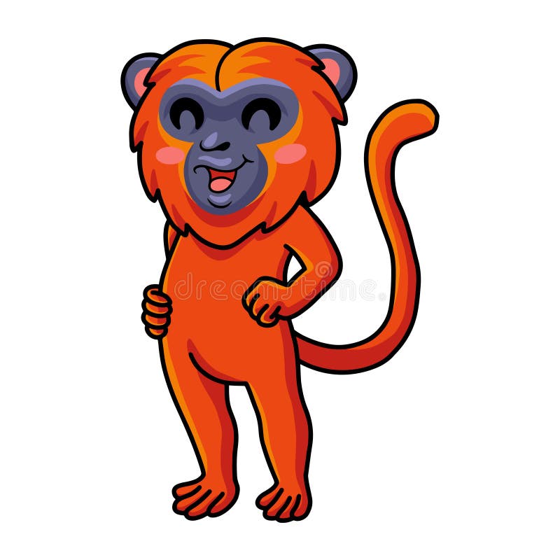 Cute Red Howler Monkey Cartoon Standing Stock Vector - Illustration of ...