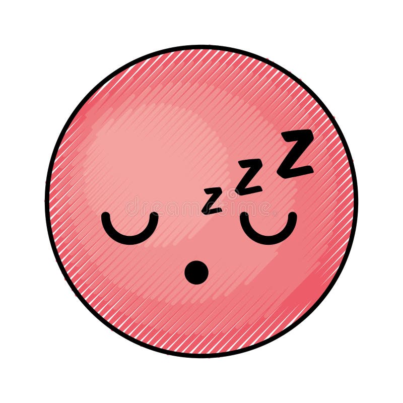 Cute Red Kawaii Emoticon Face Stock Vector - Illustration of relax ...