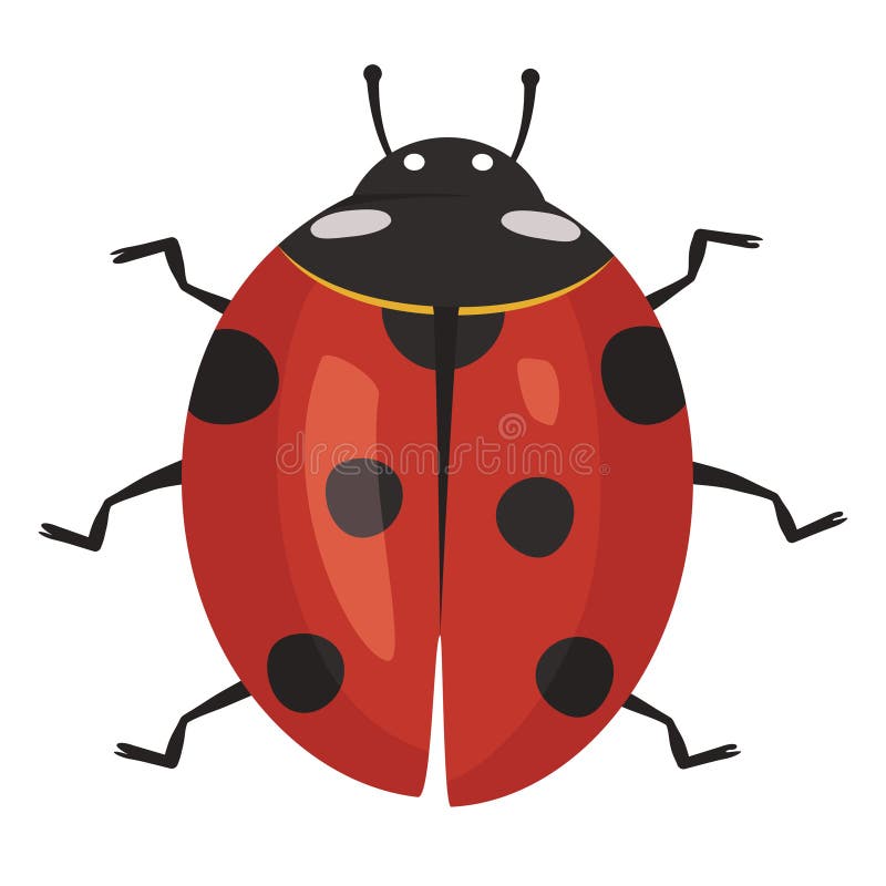 Cute Red Ladybug Icon with Black Spots. Stock Vector - Illustration of ...