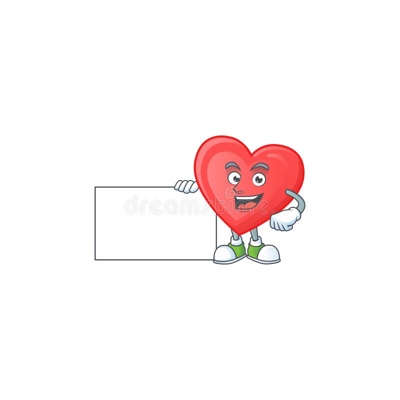 Cute Red Love Cartoon Character with a Board Stock Vector ...