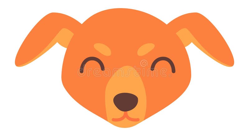 Cute Red Mongrel Dog Face in Flat Cartoon Style Stock Vector ...