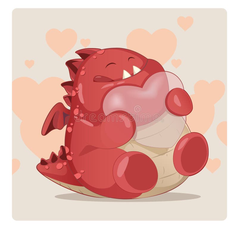 Cute red monster stock vector. Illustration of fantasy - 36146243