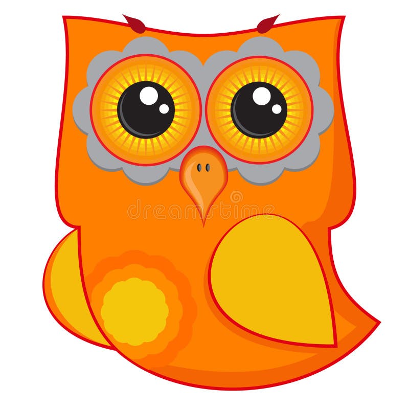 Owl character stock illustration. Illustration of orange - 9014051