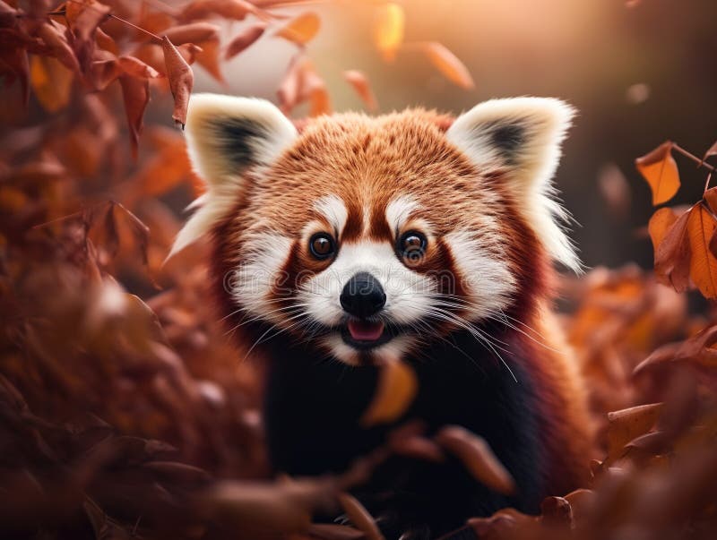 Cute red panda stock illustration. Illustration of feeding - 293696416