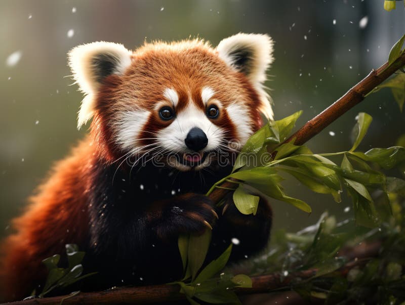 Ai Generated Illustration Wildlife Concept of Cute Red Panda Stock ...