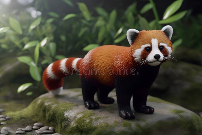 Cute Red Panda. Neural Network AI Generated Stock Illustration ...