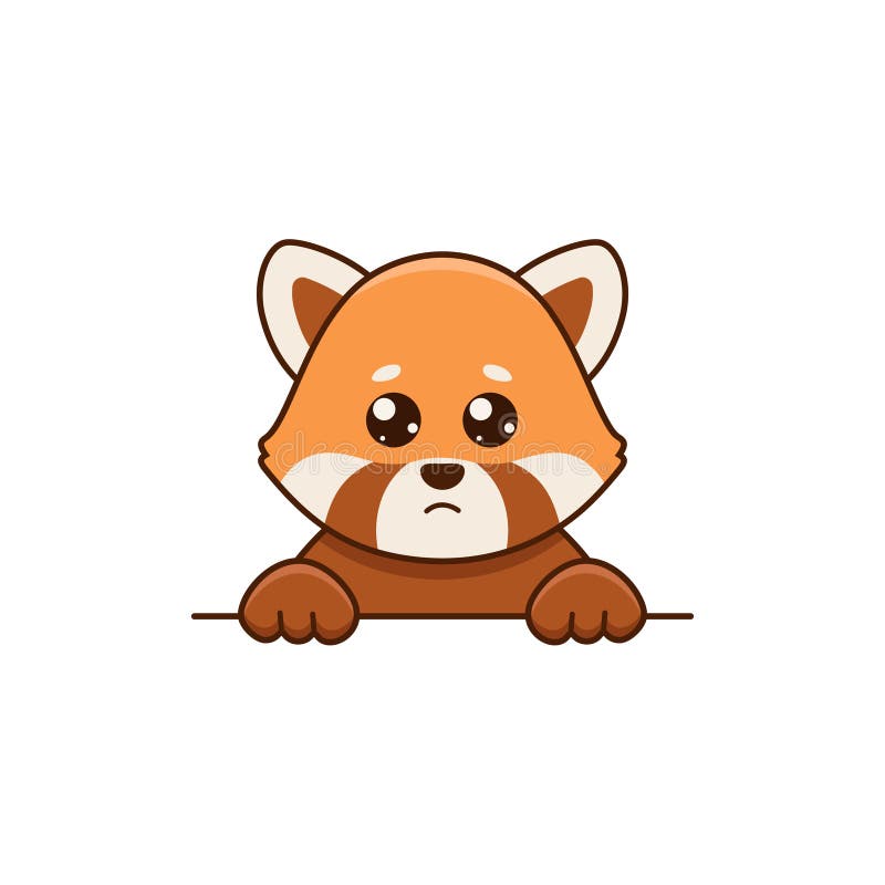 Cute Red Panda with Pleading Look Stock Vector - Illustration of funny ...